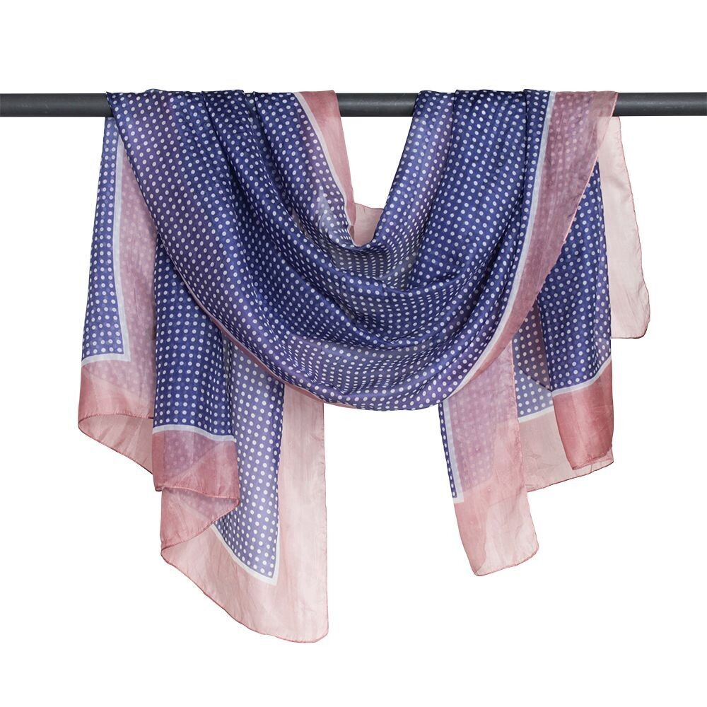 Sophia Border Spot Large Classic Silk Scarf