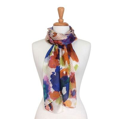 Tansey Abstract Pure Silk Scarf - Lightweight and Luxurious! Tansey Abstract Pure Silk Scarf - Lightweight and Luxurious!