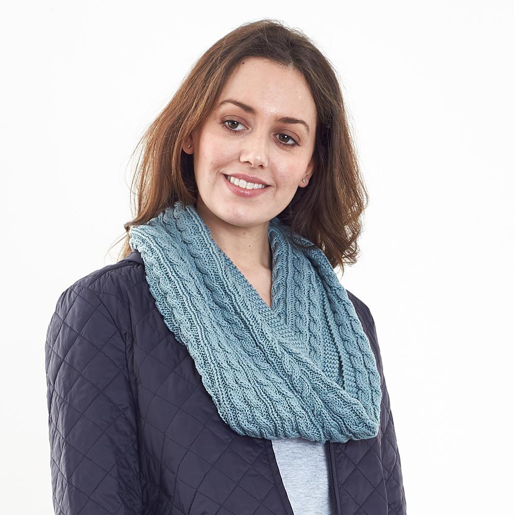 DLUX Luca Cotton Cable Knit Loop Scarf