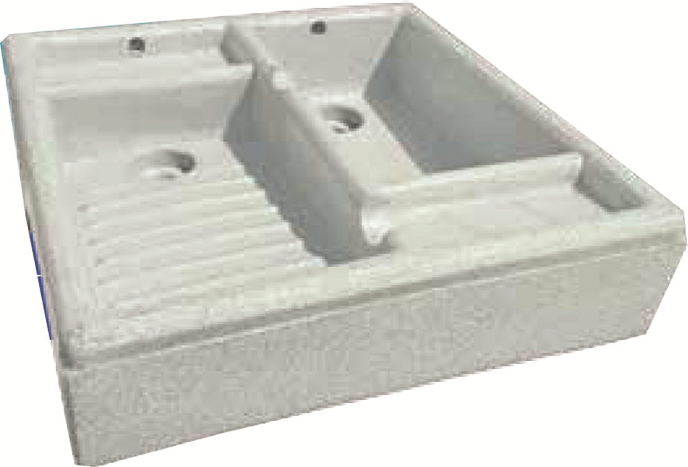 LAVADERO LAVA+ DE POLIETILENO INTERES SOCIAL DE 52X52 CMS GRANITO