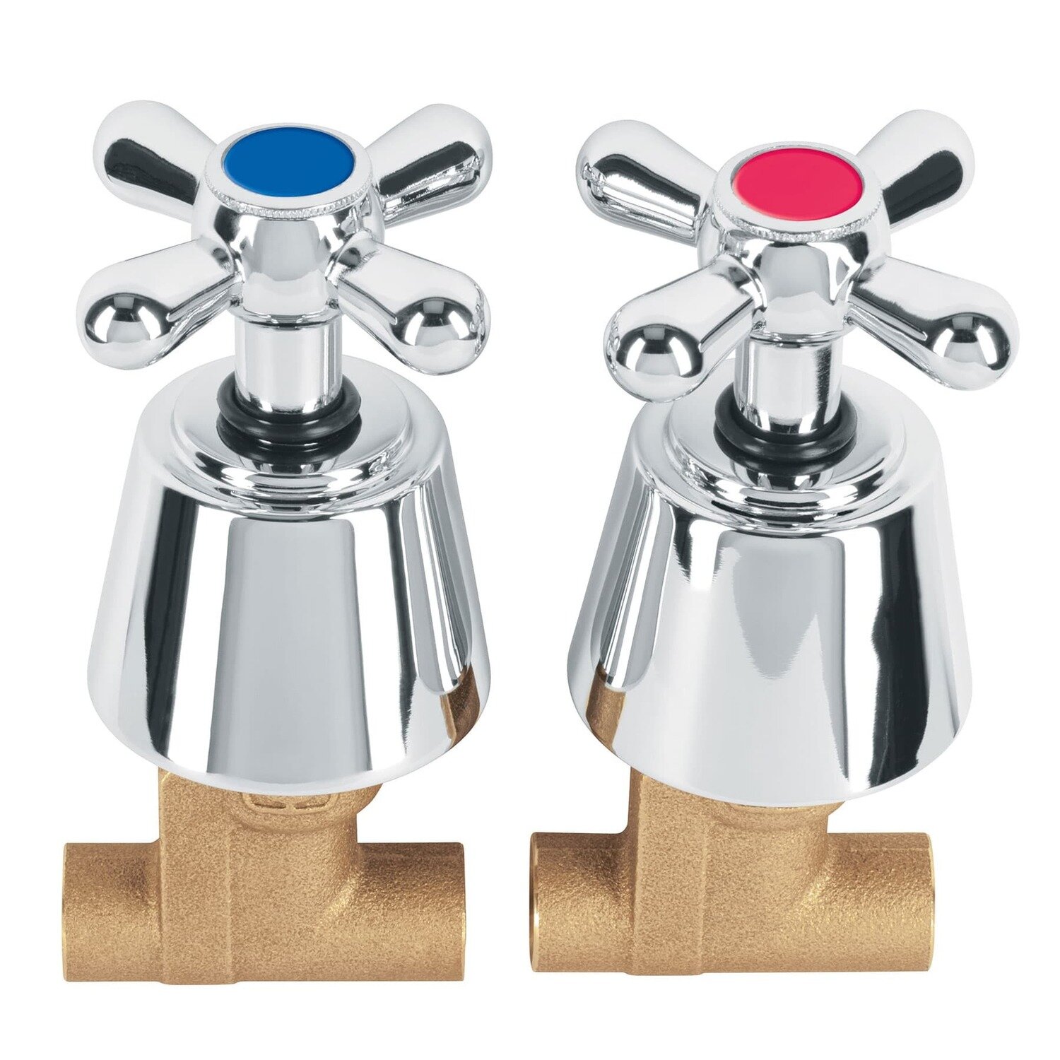 Juego 2 llaves de empotrar, soldable tipo cruceta, Aqua