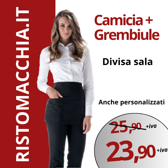 KIT CAMICIA + GREMBIULE BAR CORTO UNISEX