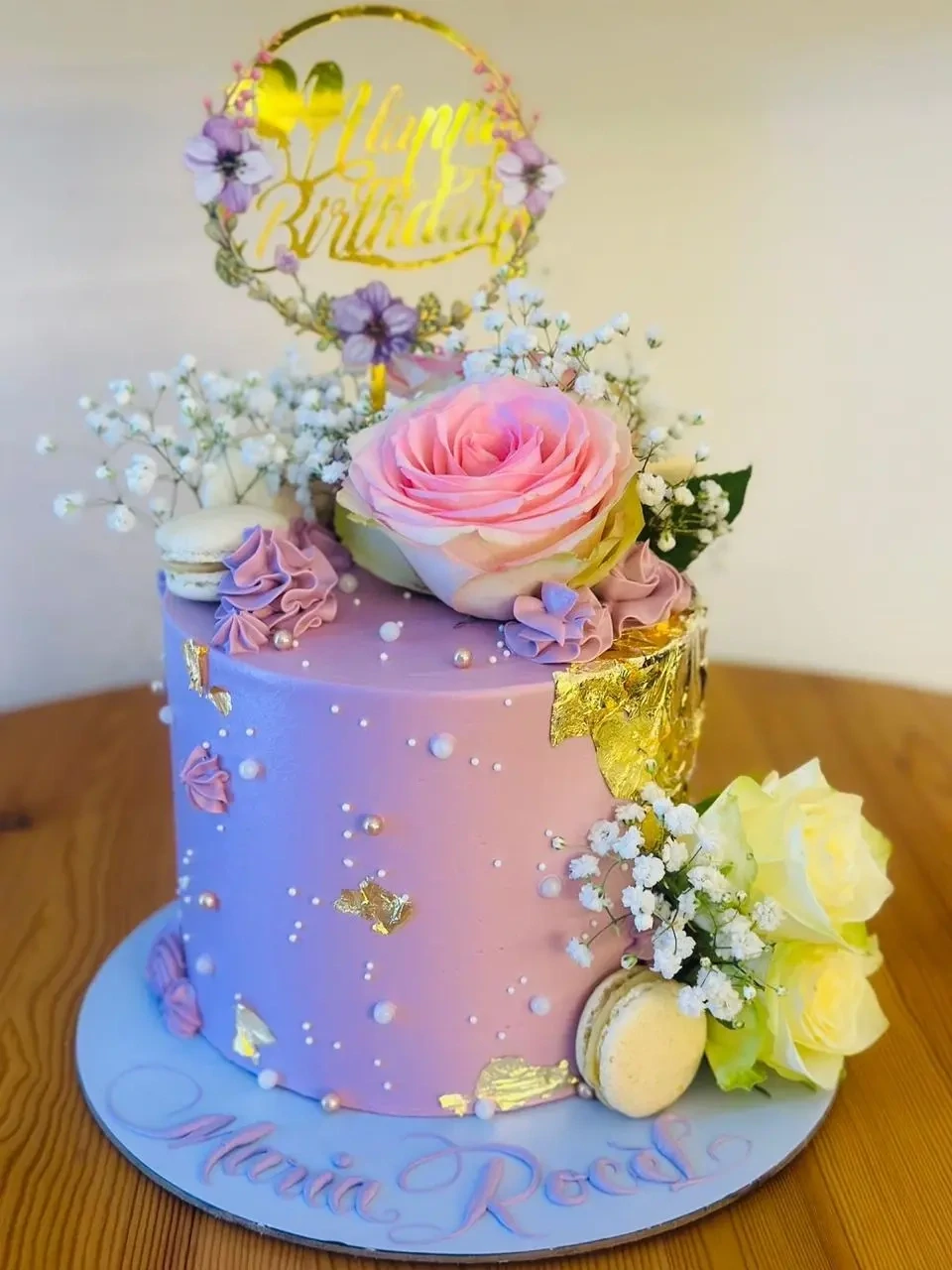 Lavender Floral Theme Cake