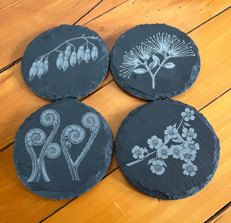 Slate Coasters NZ Flora