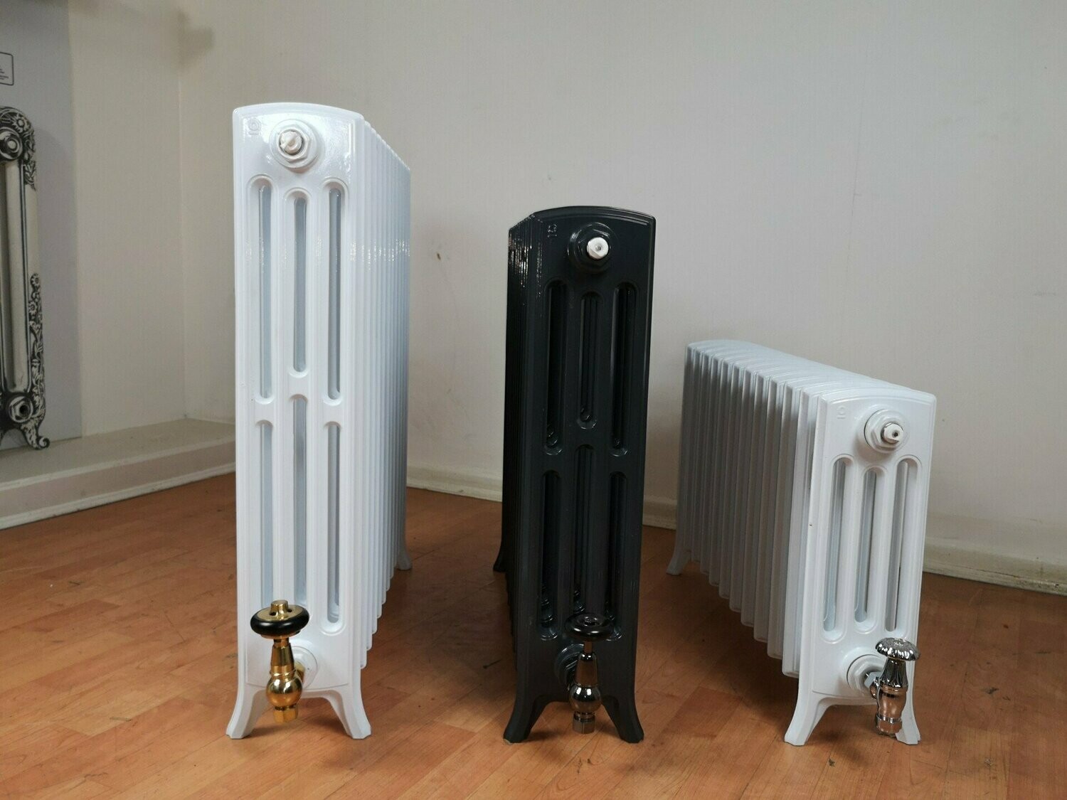Edwardian Aluminium Cast Iron Style Radiators White & Anthracite