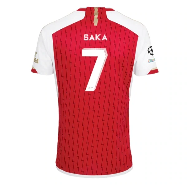 Arsenal Bukayo Saka Home Jersey 2023/2024 With Champions League Patches