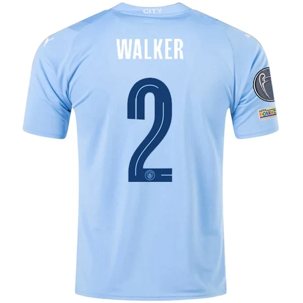 Manchester City Kyle Walker Home Jersey 2023/2024 With Champions League ...
