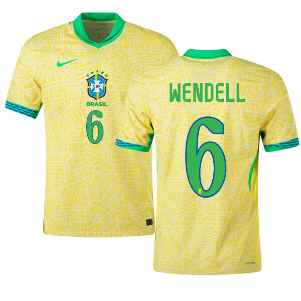 2024 Brazil WENDELL 6 Home Jersey (Player Version)