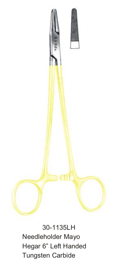 NEEDLE HOLDER - MAYO-HEGAR-6"- LEFT HAND