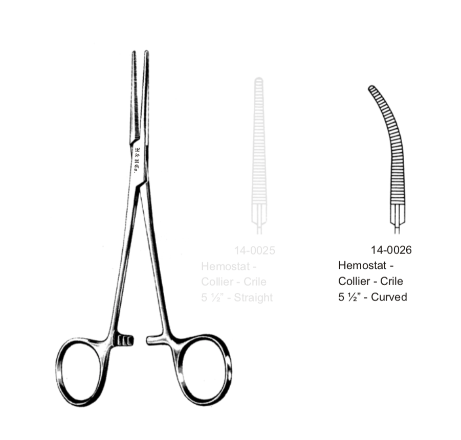 HEMOSTAT-COLLER-CRILE 5 1/2" Curved