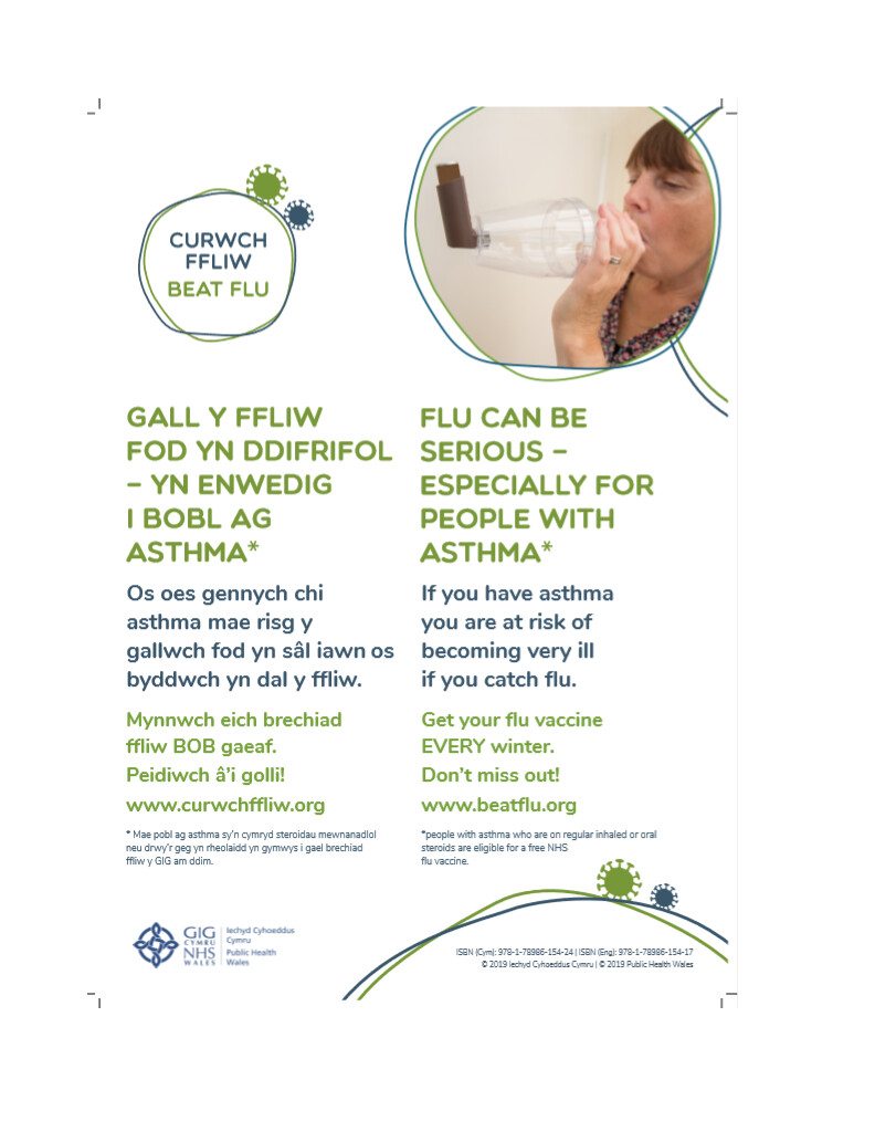 Beat Flu Asthma poster / Curwch Ffliw Asthma Poster