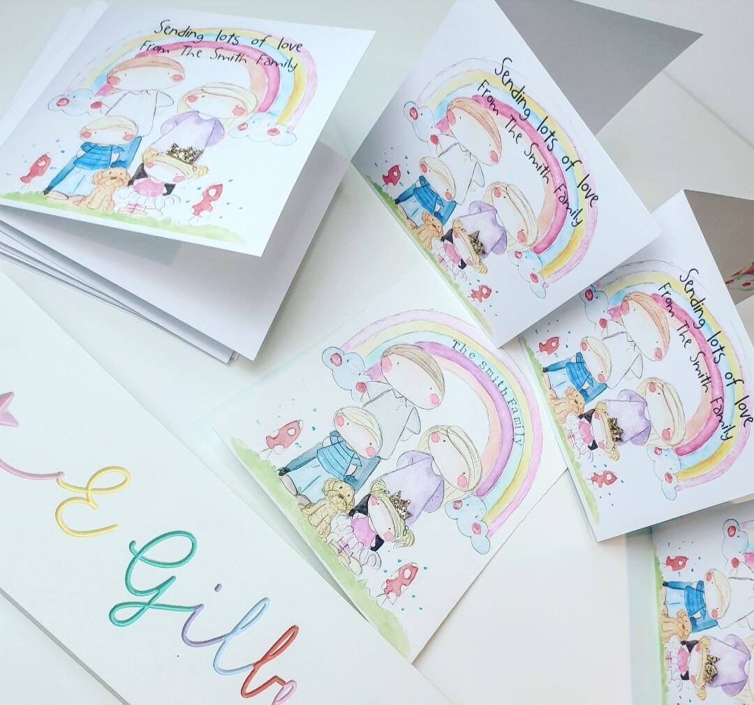 Family greeting card package