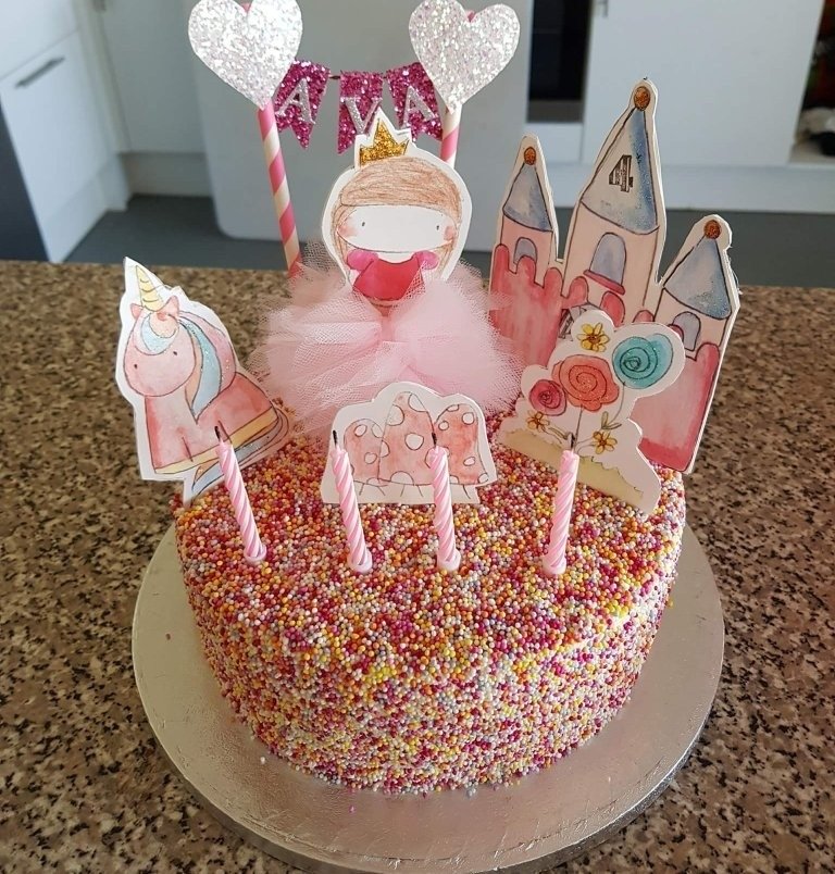 Princess cake topper set