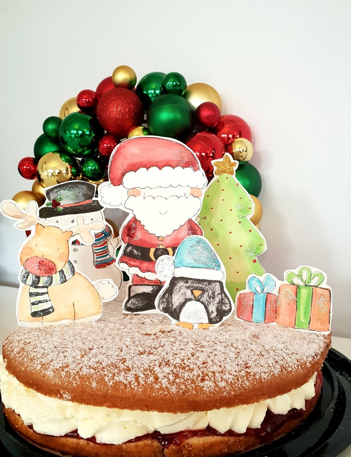 Christmas cake topper set
