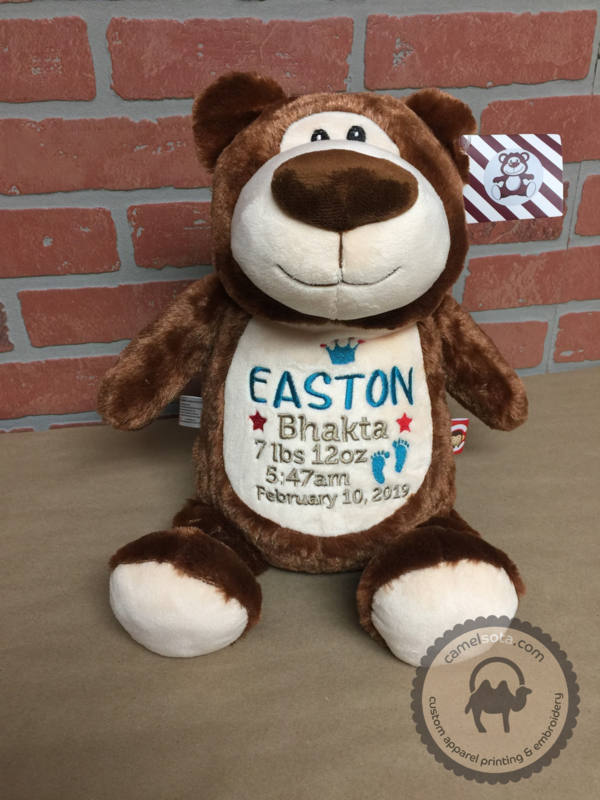 Custom Embroidered Bear Cubby - Brown Bear