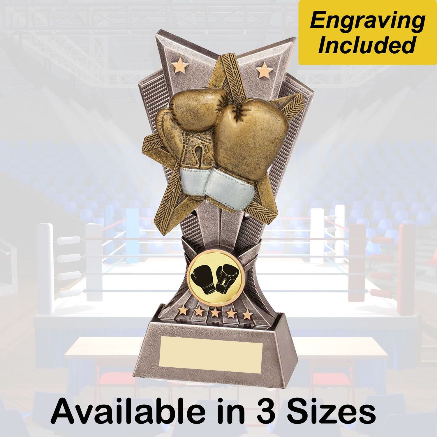 Boxing Trophies - Stars Range with Free Engraving