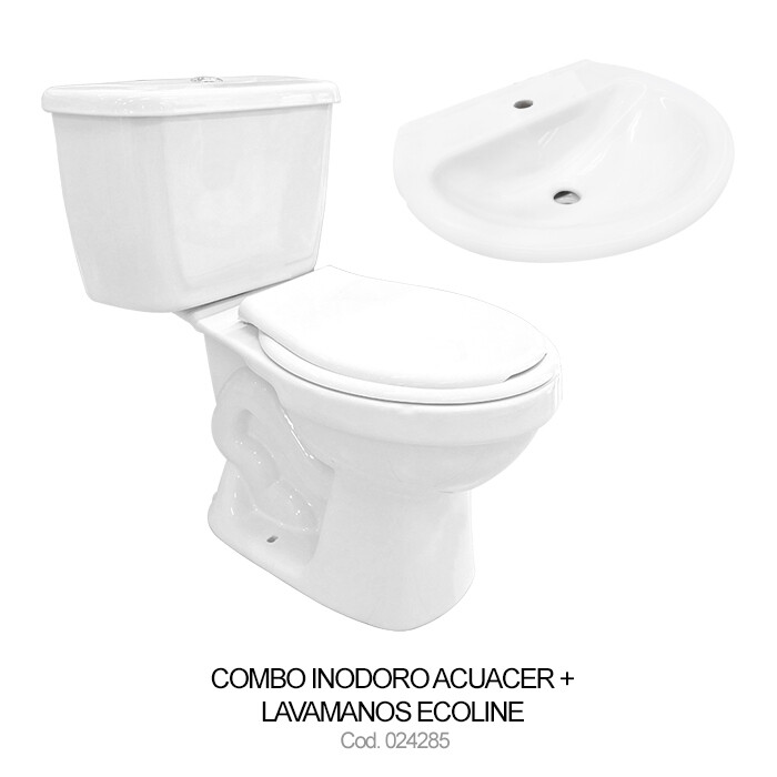 Inodoro Acuacer + Lavamanos a pared Ecoline