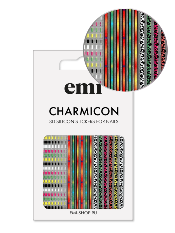 Charmicon 3D Silicone Stickers #206 Colored Lines