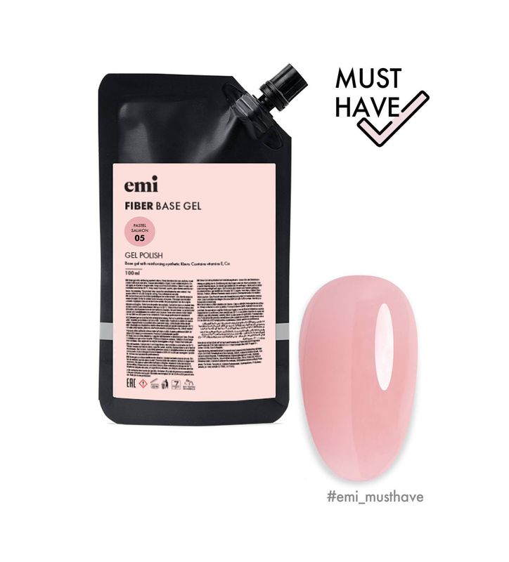 Fiber Base Gel Pastel Salmon #5, 100 ml.