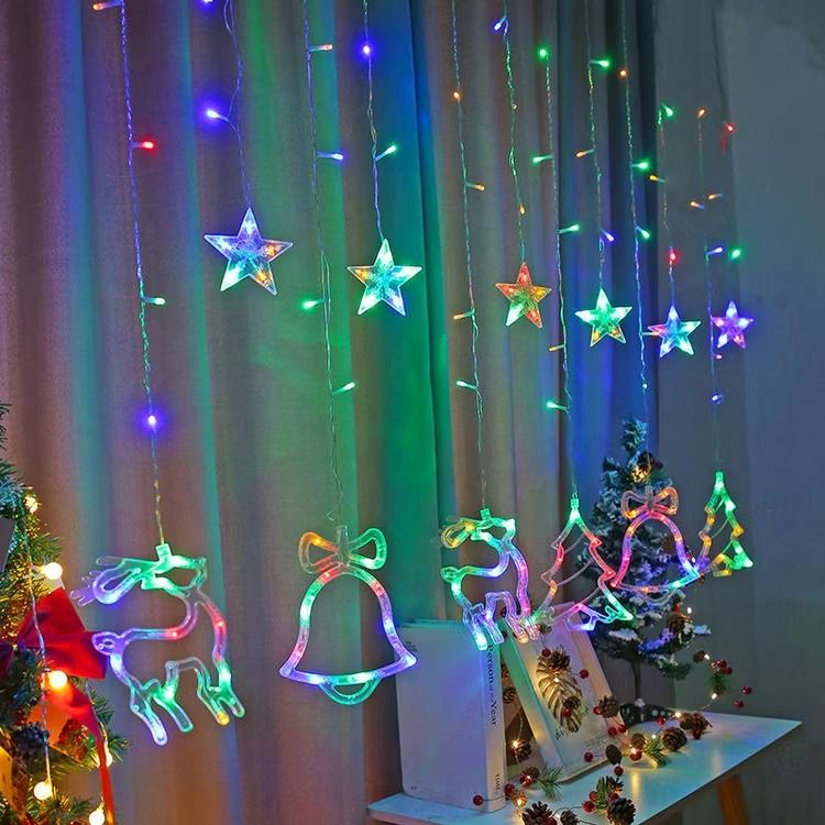 Luces LED de cascada estrellas y figuras colores