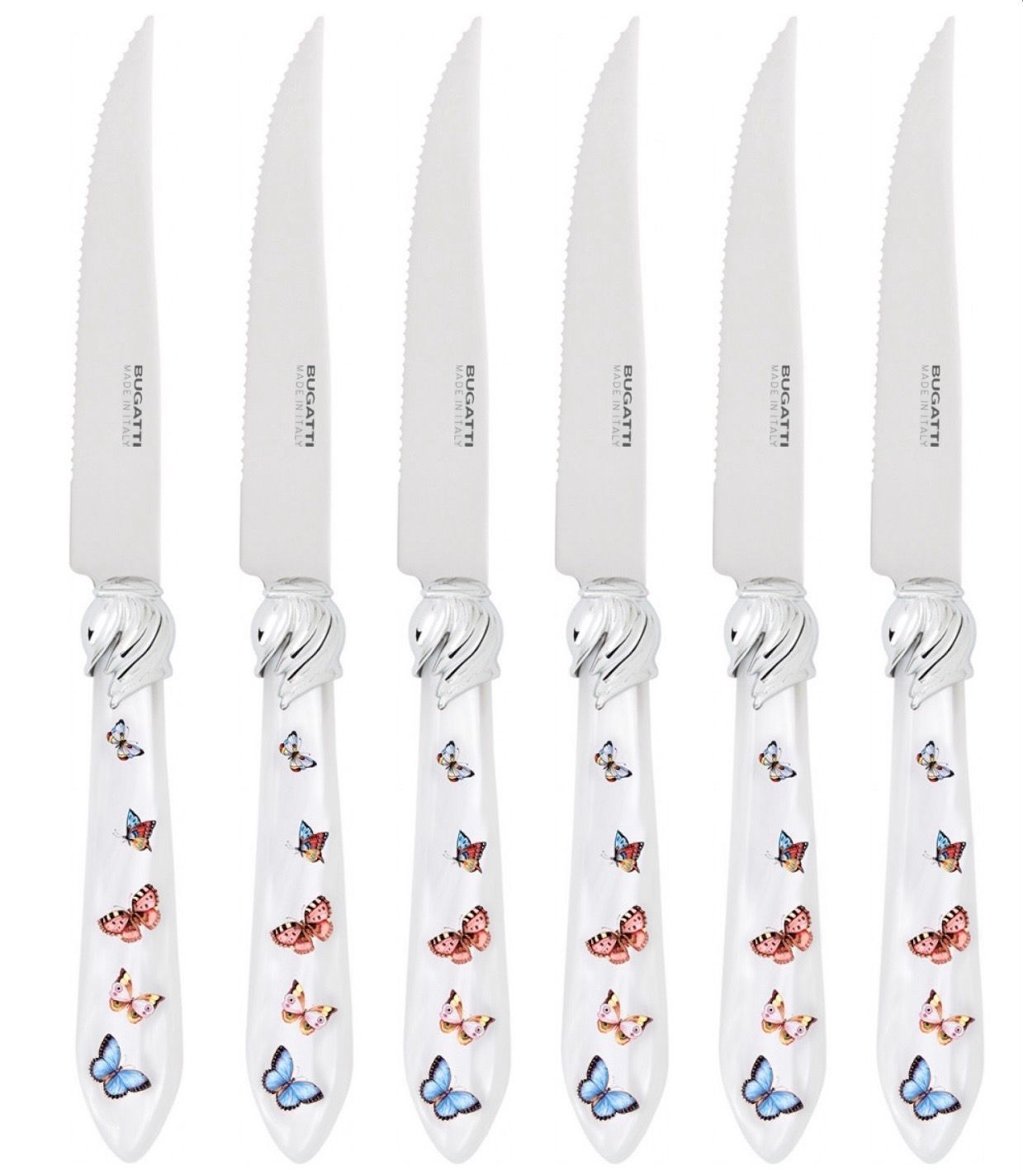 Falabella Butterflies Steak Knives Set white