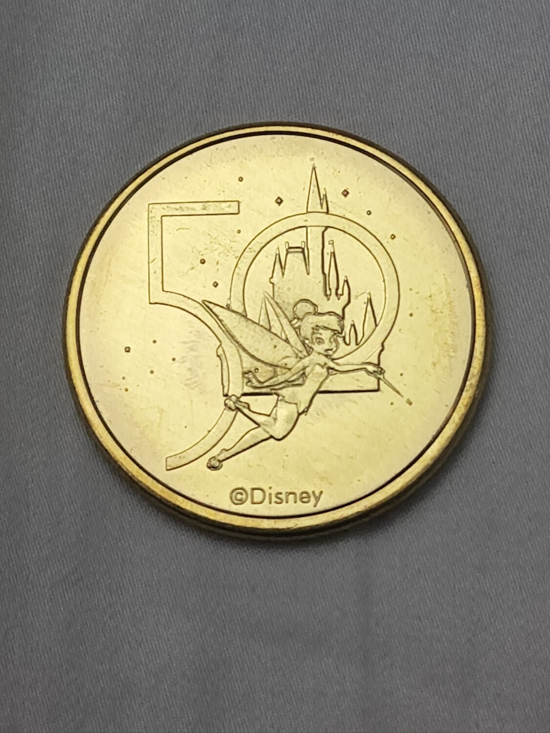 Castle Tinkerbell Walt Disney World 50th medallion coin
