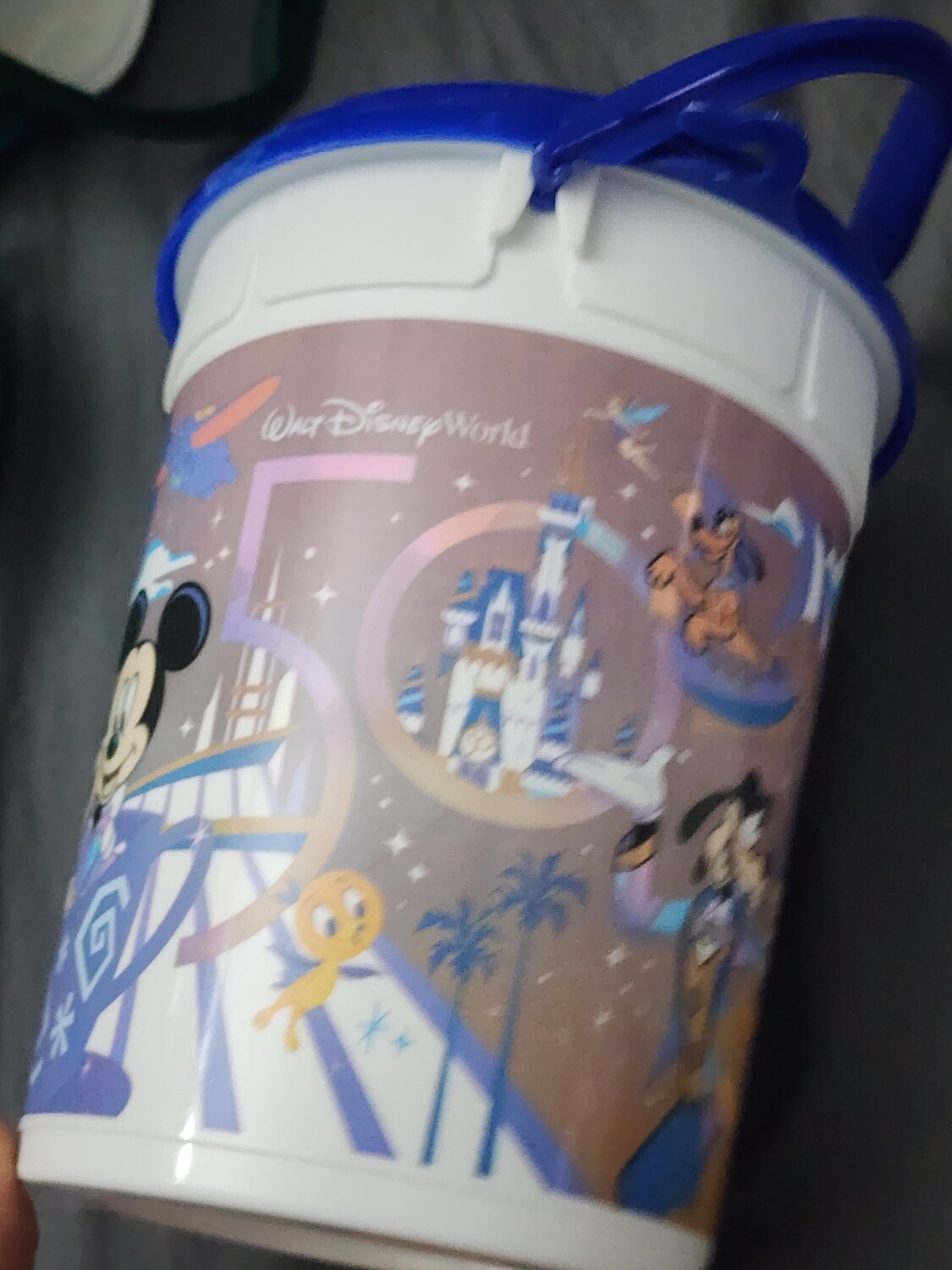 Walt Disney World 50th round popcorn bucket