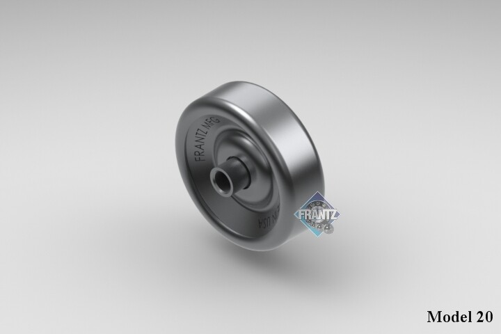 Frantz Model 0020 - 1/4 in. dia. Round Bore Steel Skate Wheel - Made In USA