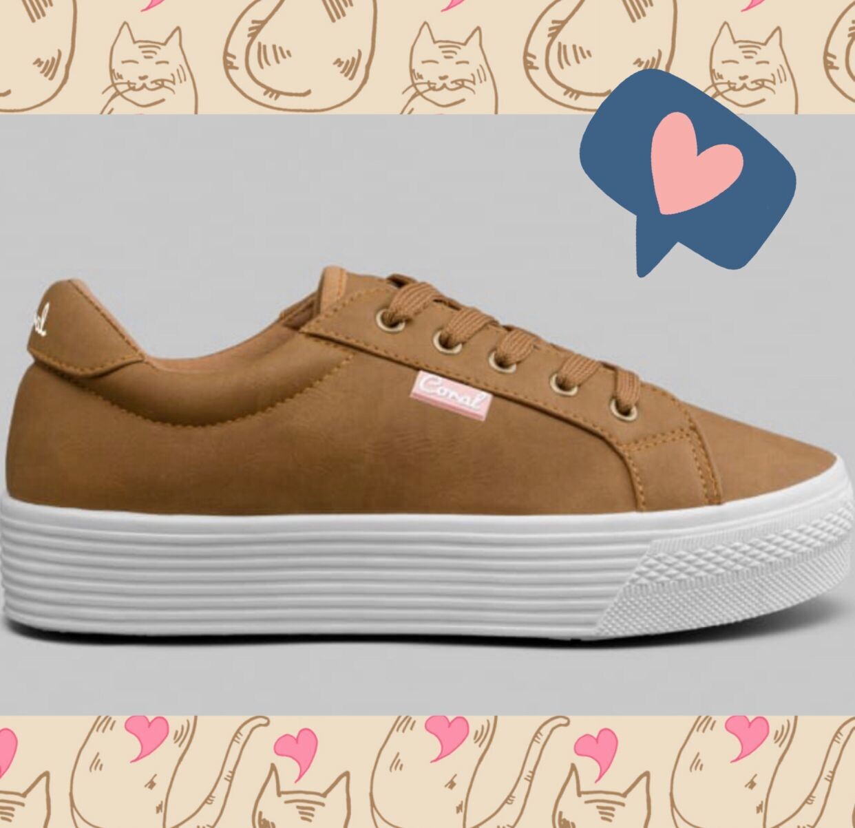 TENIS CORAL GAZELA CAMEL PU