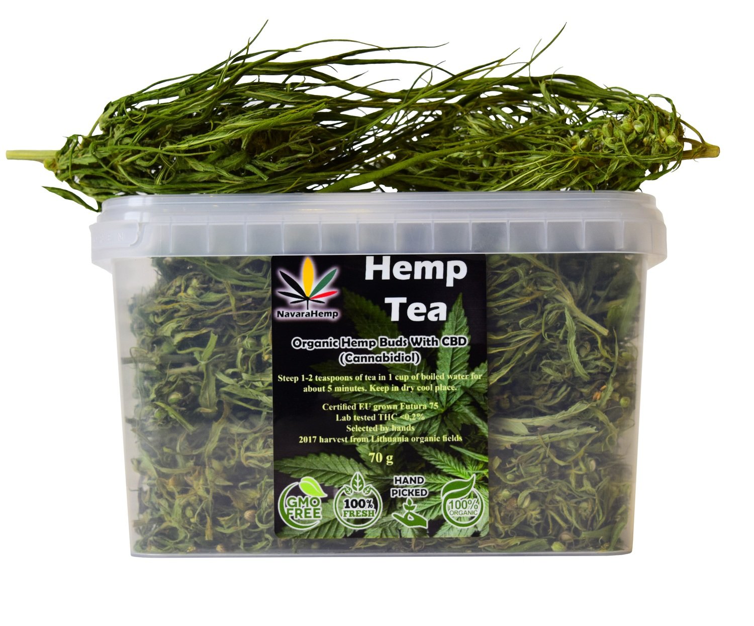 CBD rich Hemp Tea - Dried Hemp Flower Buds Hanftee