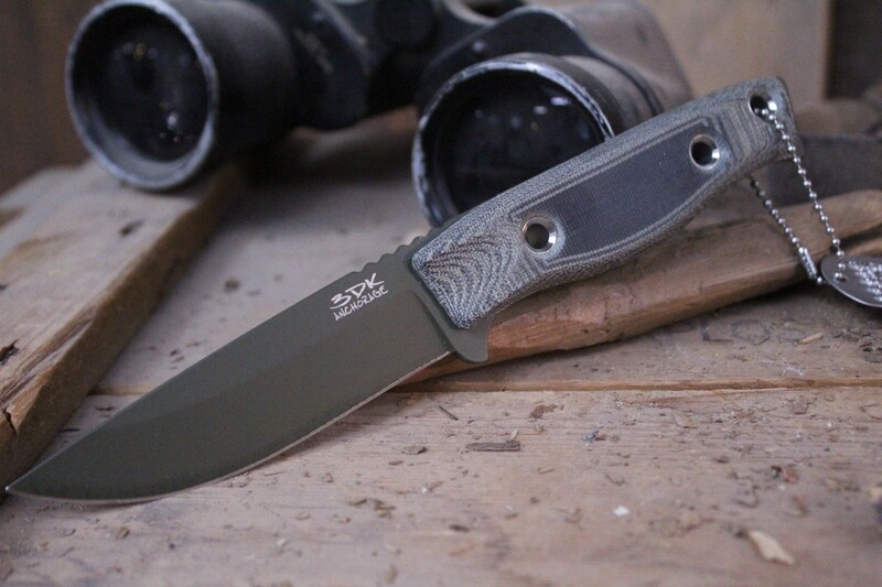 3DK MAK 4" Fixed Drop Point, OD Green Cerakote Elmax Blade / Black ...