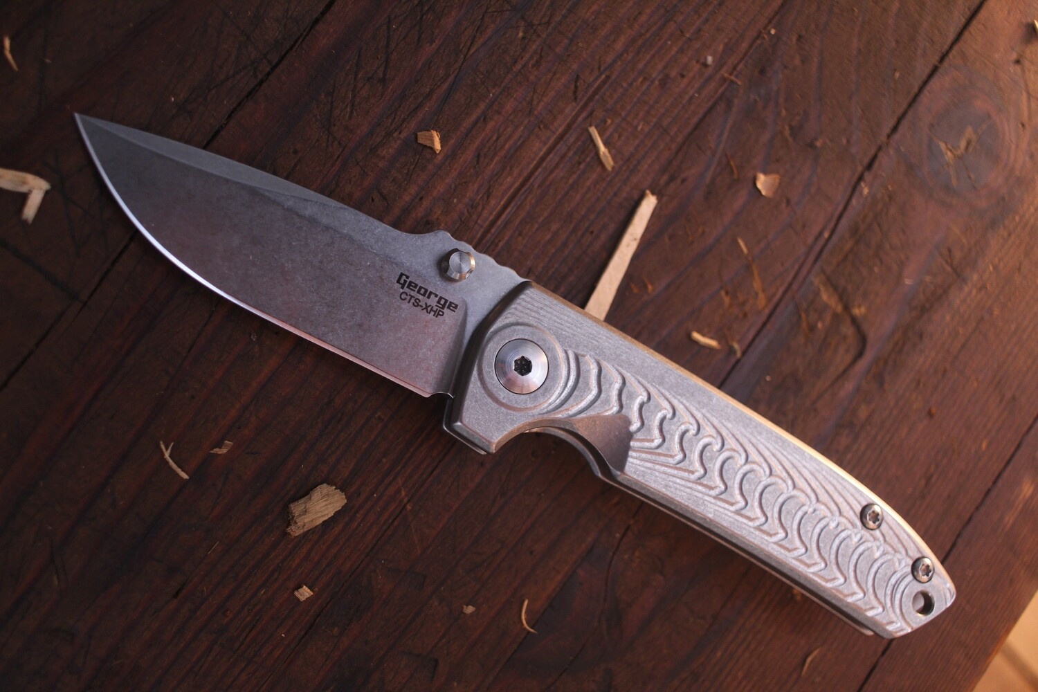 Les George VECP V2 3.5" Folding Knife / Morph Titanium / Stonewashed ...
