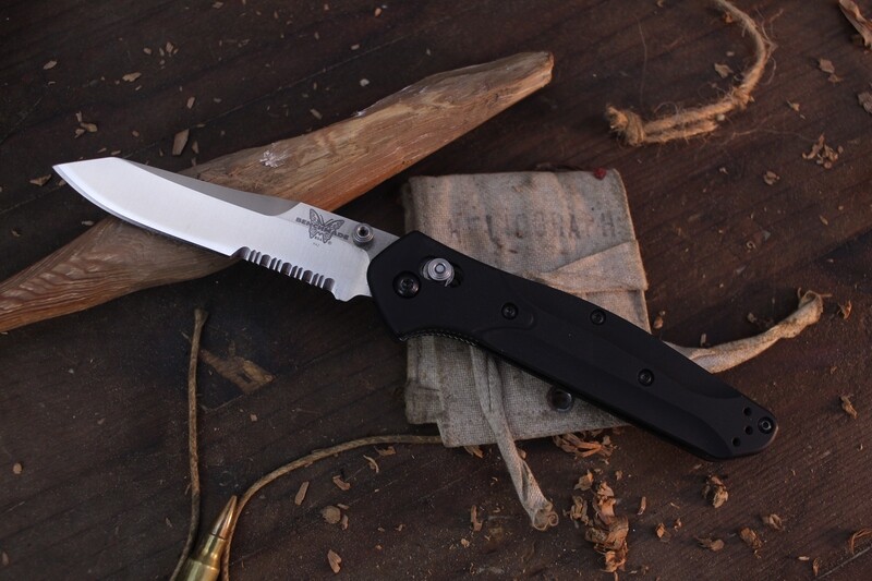 Benchmade Osborne 3.4" Automatic Knife / Black Aluminum / Satin 154CM ...