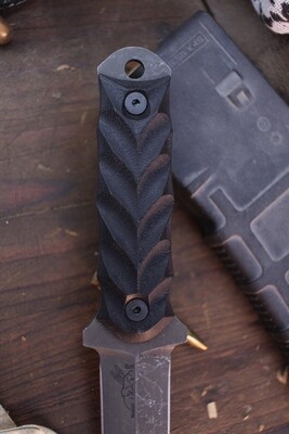 Half Face Blade COMBAT 4" Fixed Dagger / Jungle Wear Carbon Fiber ...