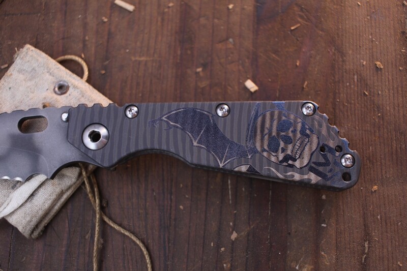 Strider Knives MSC Custom SMF 3.875" Framelock Folder / Flamed Titanium ...