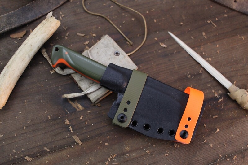 Carnivore Tactical Moose Skinner 3.25" Fixed Blade / OD Green & Orange ...