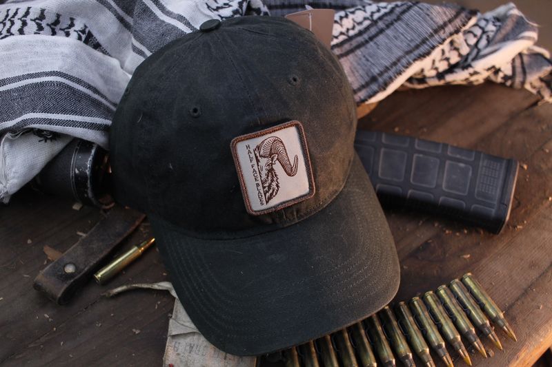 Half Face Blades Dark Olive Drab Rams Head Baseball Cap