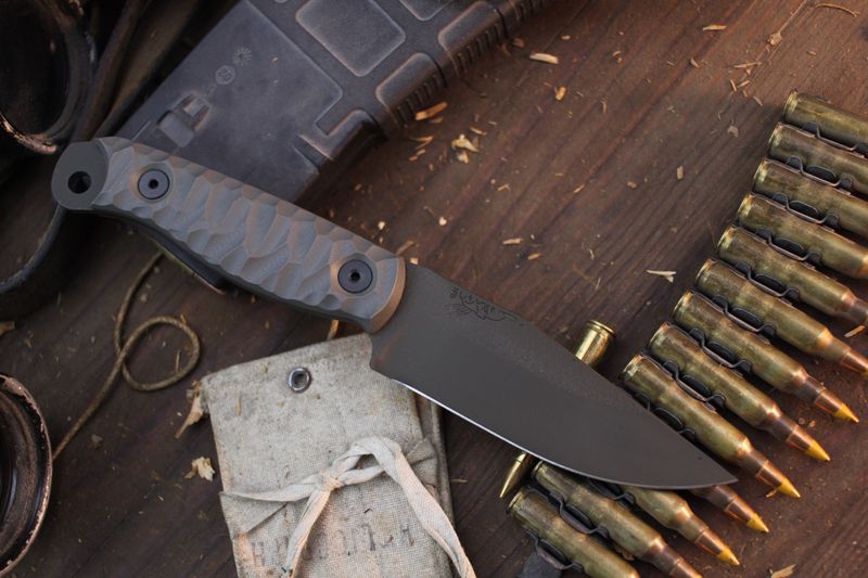 Half Face Blade Crow Scalper 4" Fixed Blade / Charcoal Grey G-10 / OD ...