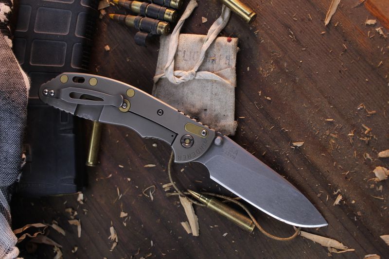 Hinderer Knives XM-24 Spanto 4" Framelock Flipper / Red G-10 & Working ...