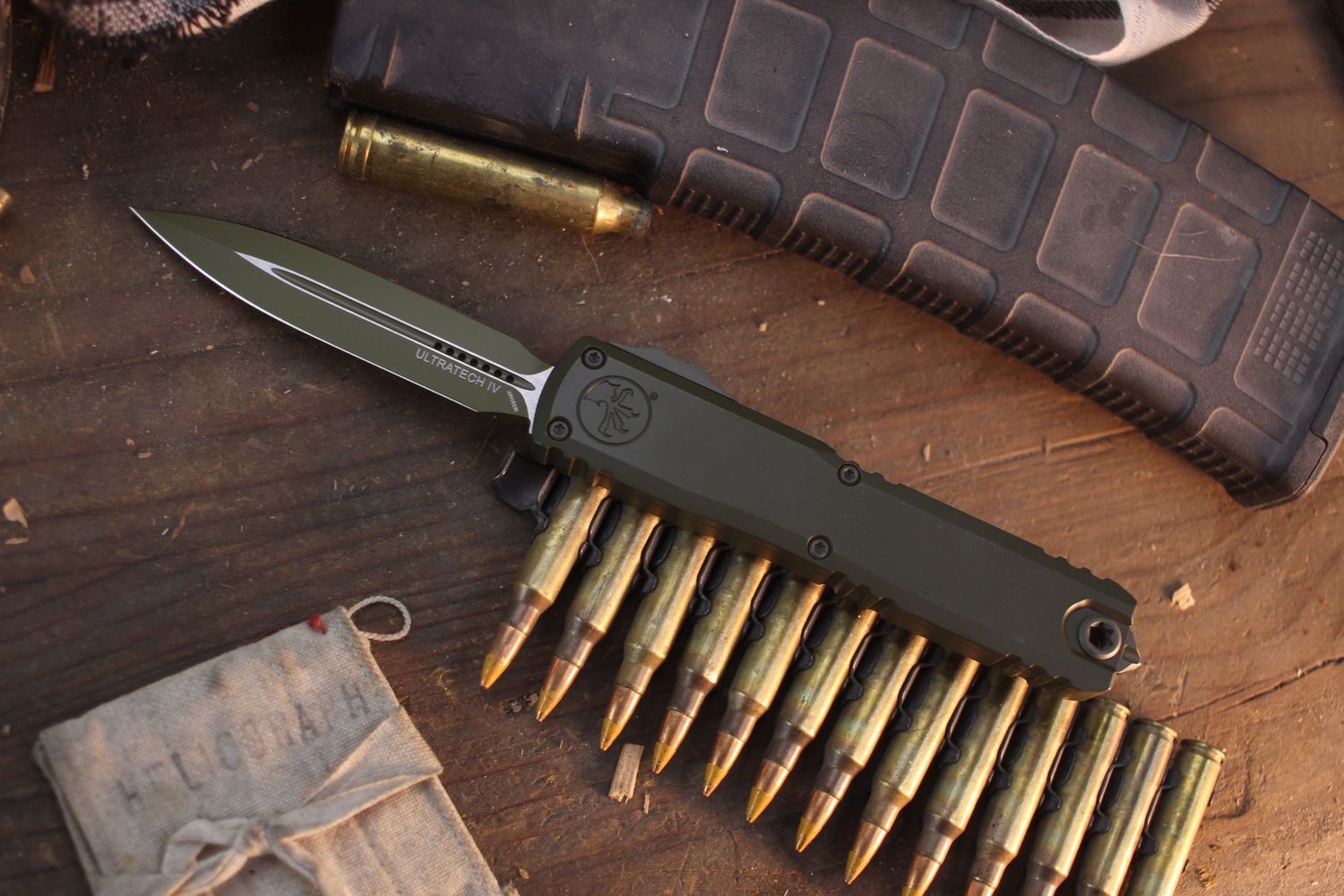 Microtech Ultratech Gen IV D/E 3.55" OTF Auto / MAGPUL OD Green ...