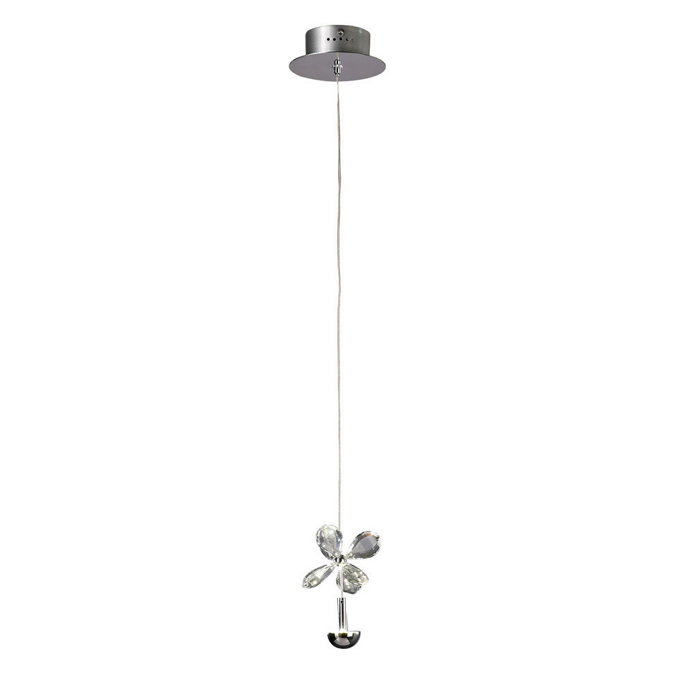 IVA Pendant 1 Light 4000K LED Polished Chrome/Crystal