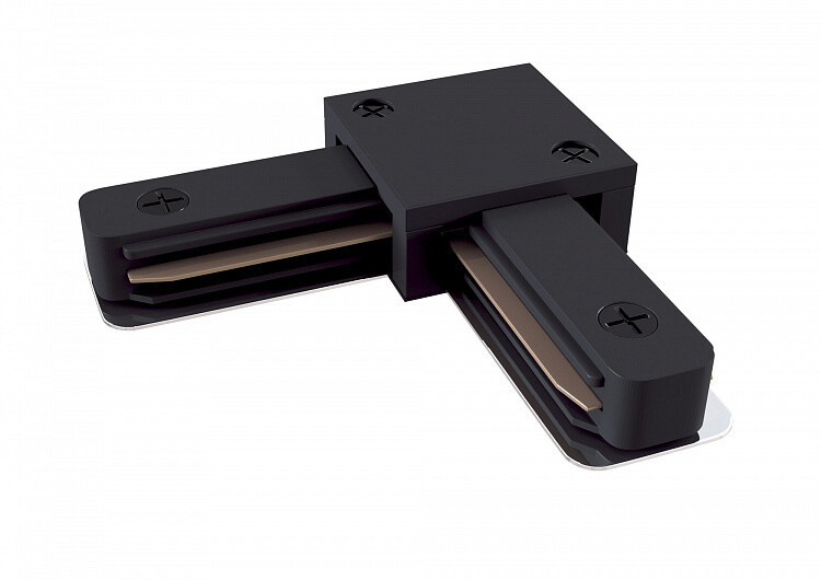 L Connector for single phase track system Black