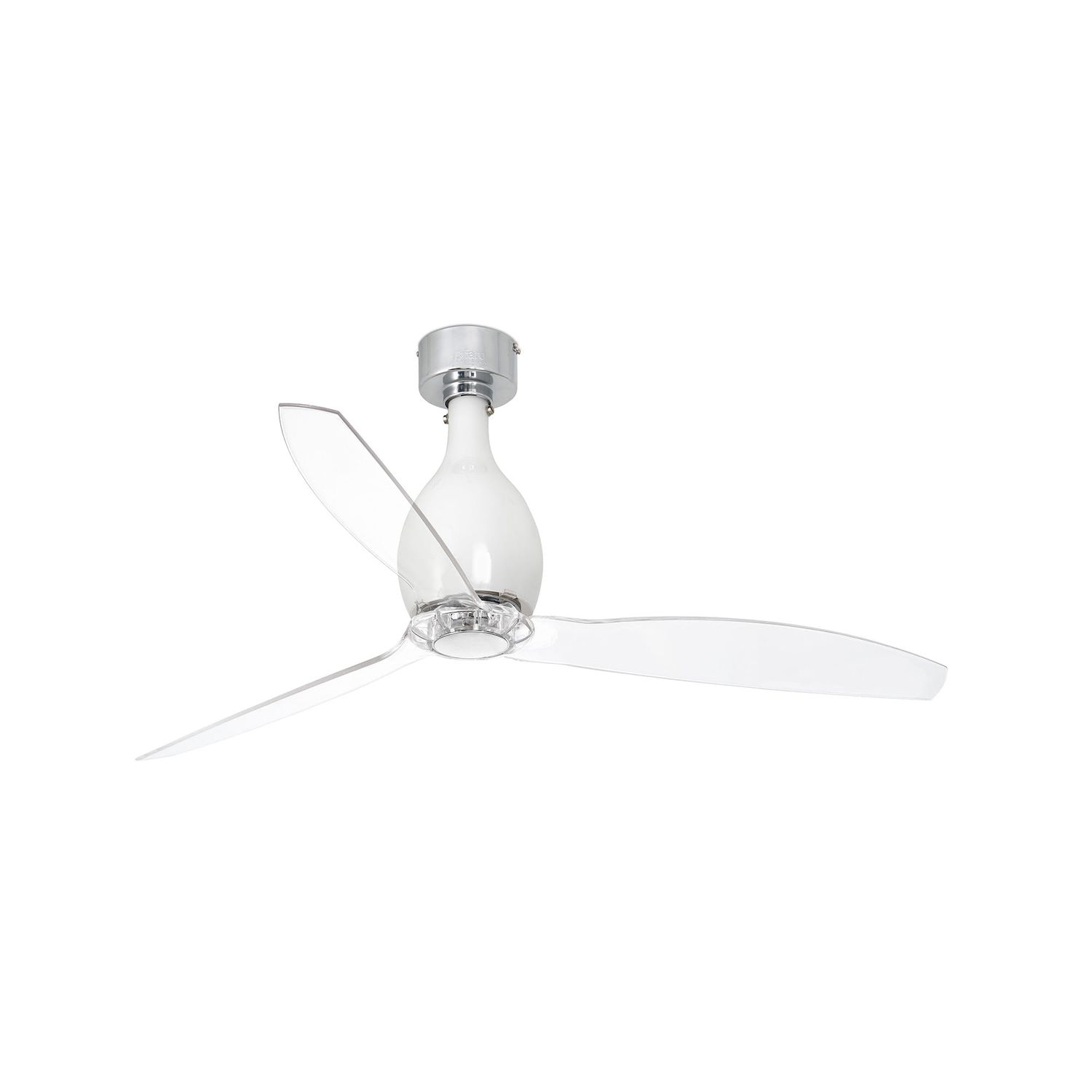 MINI ETERFAN White Glossy/Transparent ceiling fan Ø128cm with remote ...