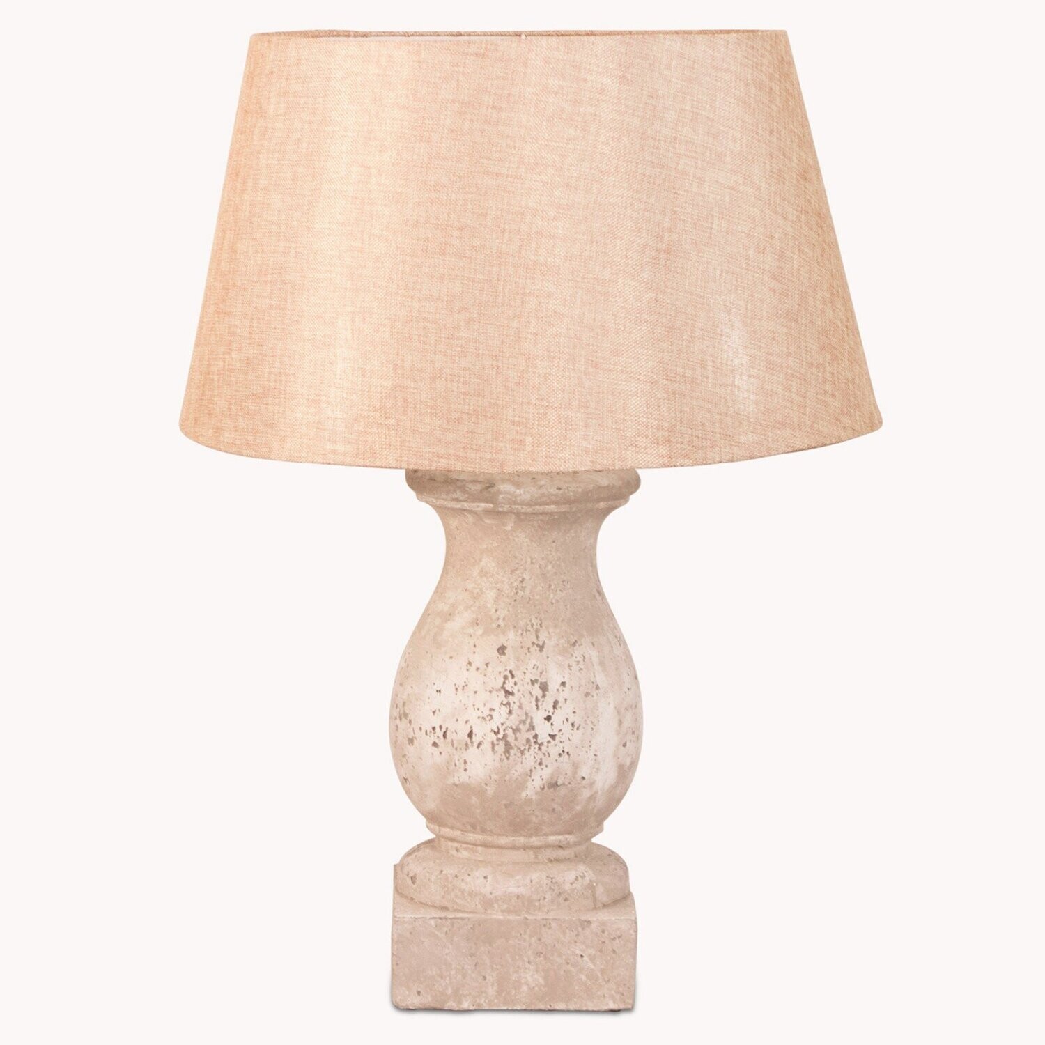 BRIDGEDALE STONE LAMP WITH LINEN SHADE