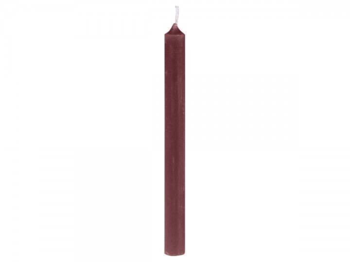 5 SHORT TAPER CANDLES DARK RED