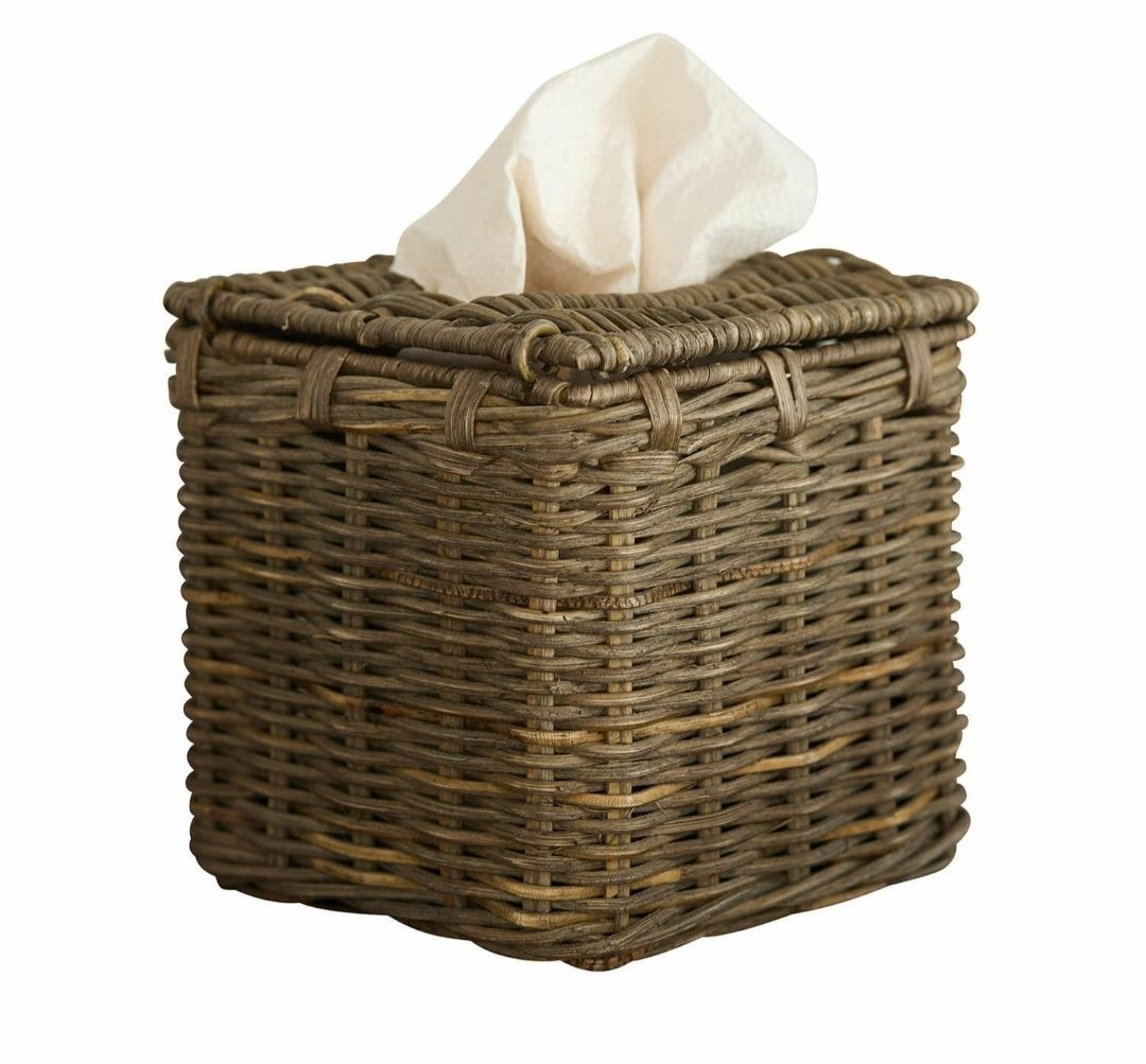 SQUARE RATTAN TISSUE BOX