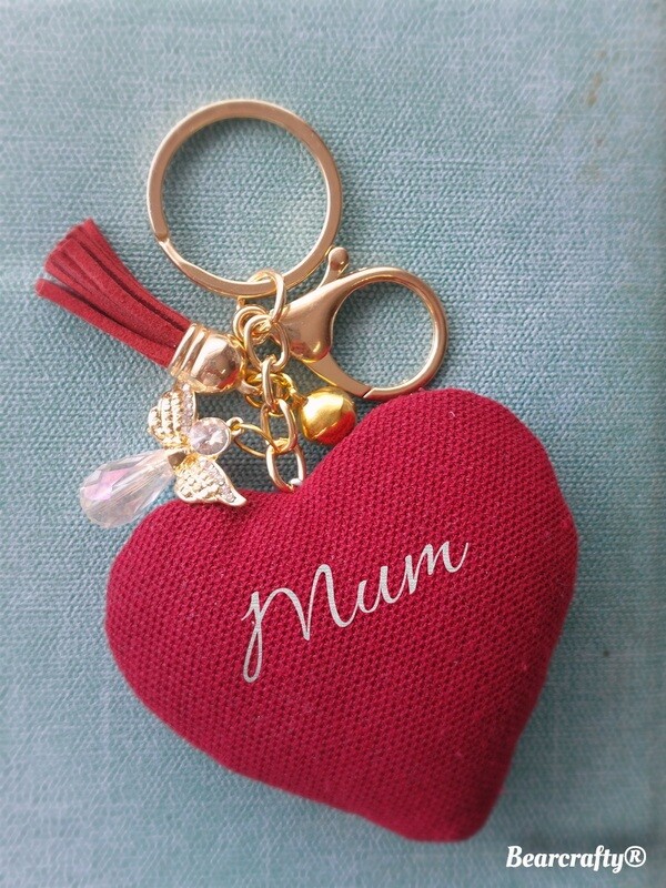 Memory Key chains-Bag jewel Heart shape made from clothing - Store ...