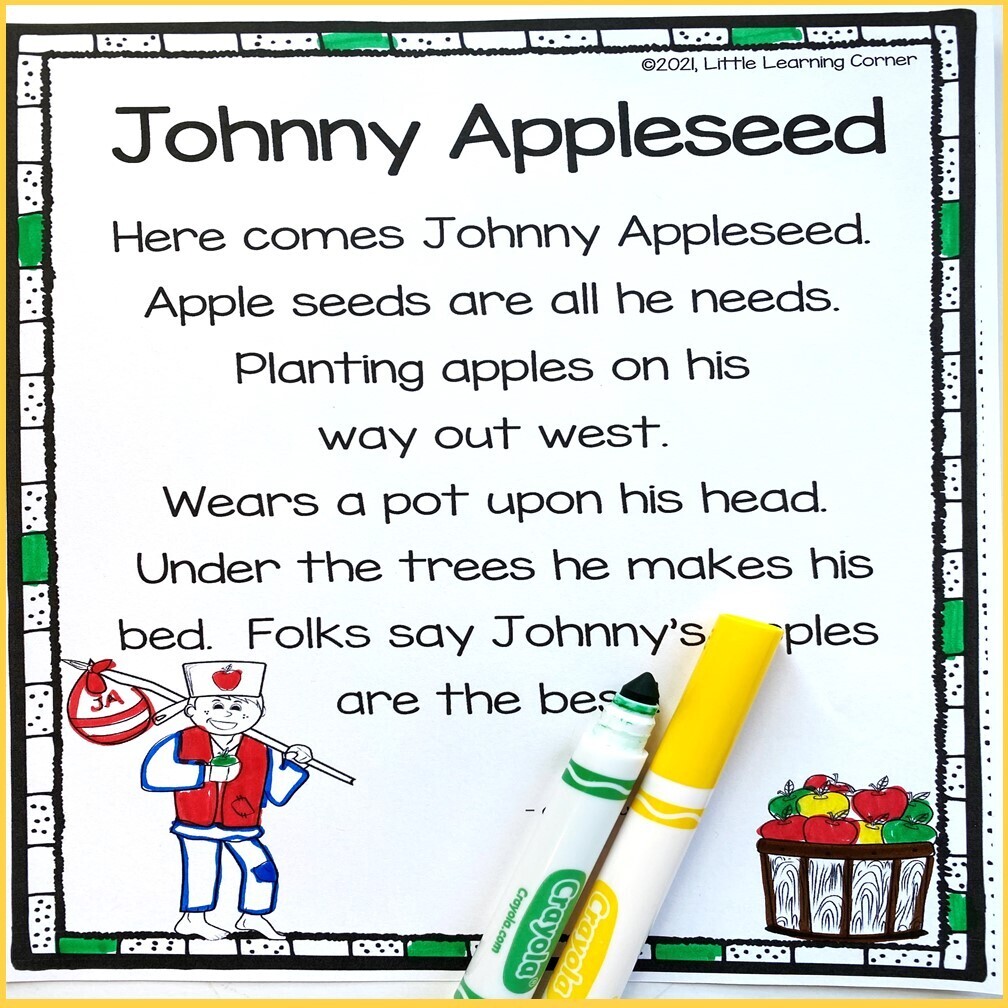 Johnny Appleseed Printables