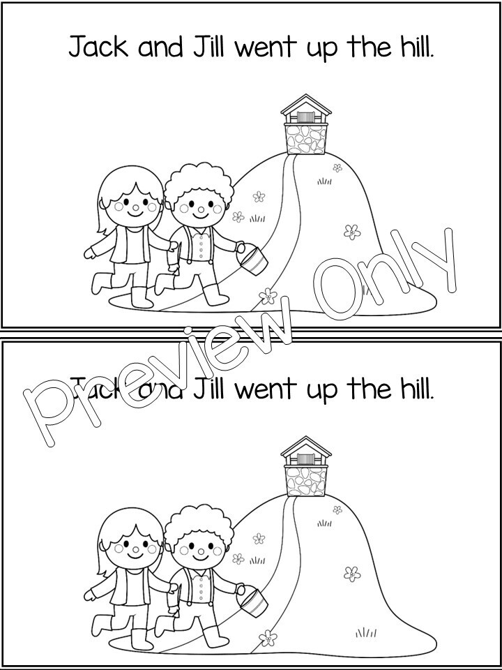 Jack And Jill Went Up The Hill Coloring Page