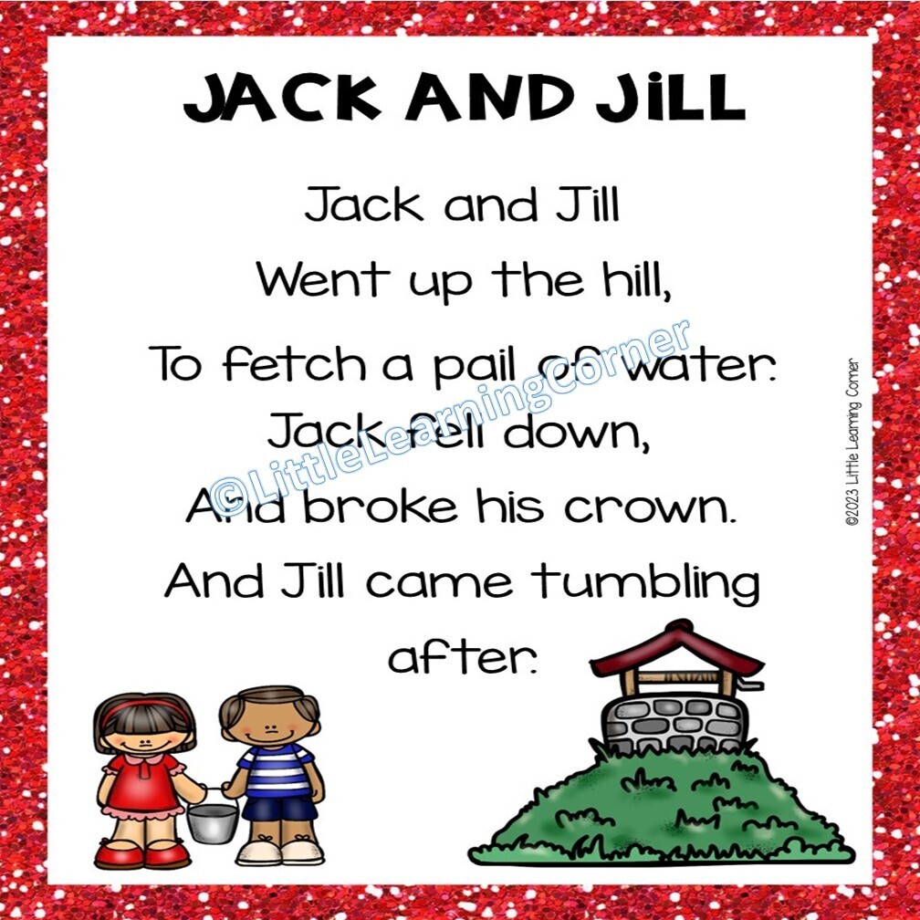 Jack And Jill Nursery Rhyme Sequence Pictures Jack And Jill Nursery